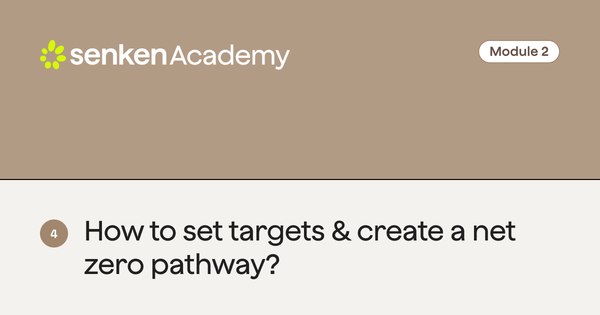 How to set targets & create a net zero pathway?